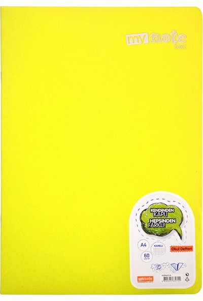 Mynote Text Klasik A4 60 Yaprak Kareli Sarı Mynote Text Klasik A4 60 Yaprak Kareli Sarı