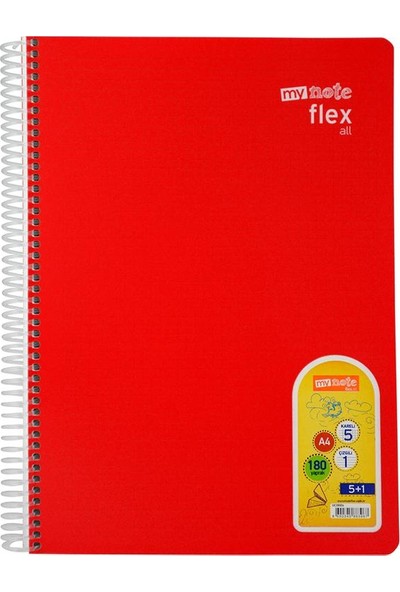 Mynote Flex All 5 + 1 Seperatörlü A4 180 Yaprak Defter Kırmızı