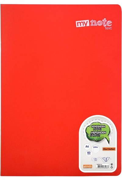 Mynote Text Klasik A4 60 Yaprak Çizgili Kırmızı Mynote Text Klasik A4 60 Yaprak Çizgili Kırmızı