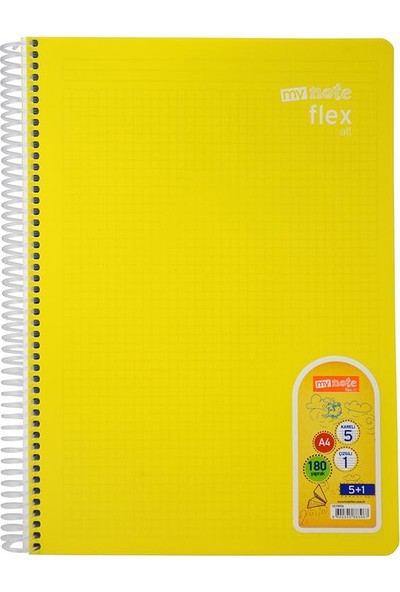 Mynote Flex All 5 + 1 Seperatörlü A4 180 Yaprak Defter Sarı Mynote Flex All 5 + 1 Seperatörlü A4 180 Yaprak Defter Sarı