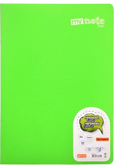 Mynote Text Klasik A4 60 Yaprak Kareli Yeşil Mynote Text Klasik A4 60 Yaprak Kareli Yeşil