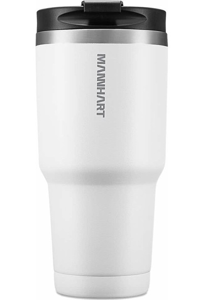 Mannhart by Spigen B201 Sızdırmaz Vakumlu Çift Katmanlı Travel Mug Paslanmaz Çelik Termos 887 ml Hot 6h / Cold 24h White - 000HP26028