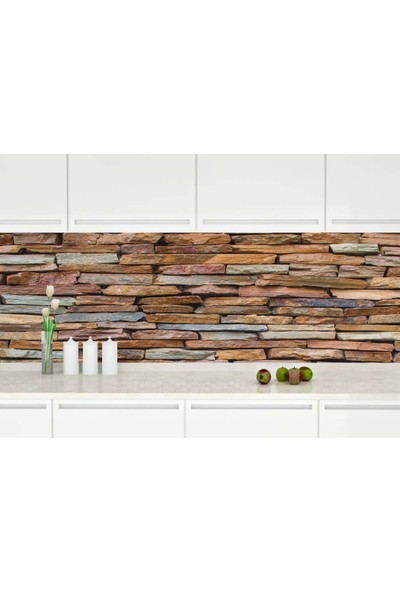 Renkli Duvarlar Mutfak Tezgah Arası 3D Taş Desen Folyo Kaplama Sticker Renkli Duvarlar Mutfak Tezgah Arası 3D Taş Desen Folyo Kaplama Sticker