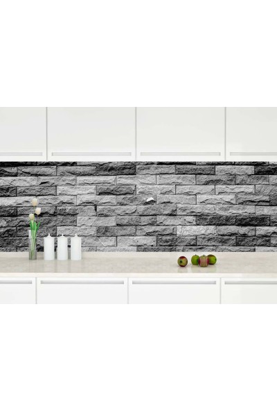 Renkli Duvarlar Mutfak Tezgah Arası 3D Gri Taş Desen Folyo Kaplama Sticker Renkli Duvarlar Mutfak Tezgah Arası 3D Gri Taş Desen Folyo Kaplama Sticker