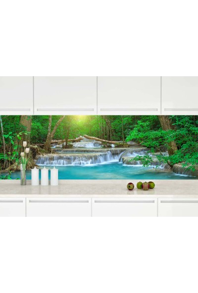 Renkli Duvarlar Mutfak Tezgah Arası Şelale Desen Folyo Kaplama Sticker Renkli Duvarlar Mutfak Tezgah Arası Şelale Desen Folyo Kaplama Sticker