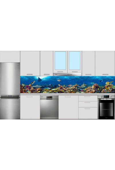 Renkli Duvarlar Mutfak Tezgah Arası Okyanus Temalı Desen Folyo Kaplama Sticker Renkli Duvarlar Mutfak Tezgah Arası Okyanus Temalı Desen Folyo Kaplama Sticker