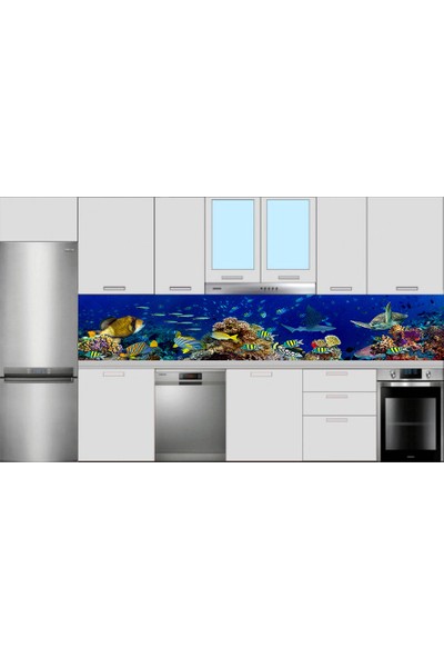 Renkli Duvarlar Mutfak Tezgah Arası Balık Akvaryum Desen Folyo Kaplama Sticker Renkli Duvarlar Mutfak Tezgah Arası Balık Akvaryum Desen Folyo Kaplama Sticker