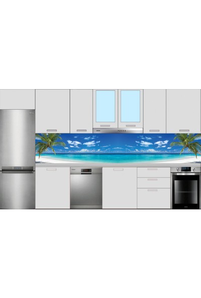 Renkli Duvarlar Mutfak Tezgah Arası Kumsal Okyanus Desen Folyo Kaplama Sticker Renkli Duvarlar Mutfak Tezgah Arası Kumsal Okyanus Desen Folyo Kaplama Sticker