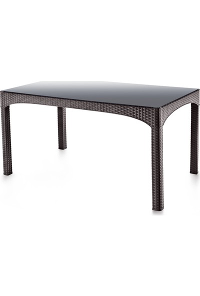 Şenyayla Rattan Kapalı Camlı (Temperli) Masa