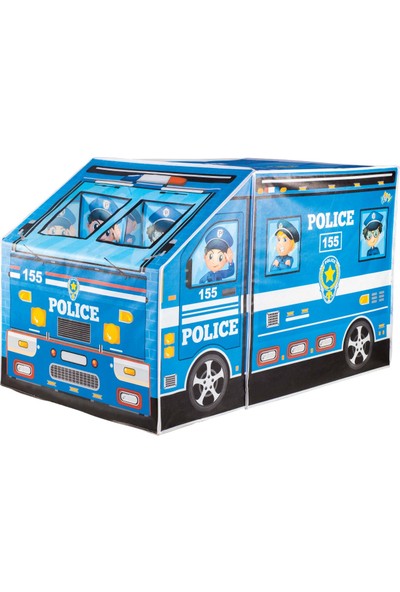 Furkan Polis Otobüsü Çocuk Oyun Çadırı Pencereli Büyük Boy