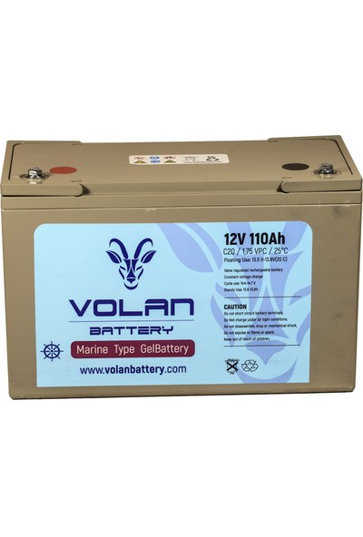 Volan Battery 12 Volt 110 Ah (Amper) Marin Jel Akü