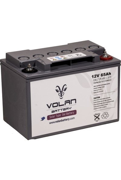 Volan Battery 12 Volt 65 Ah (Amper) Jel Akü Volan Battery 12 Volt 65 Ah (Amper) Jel Akü