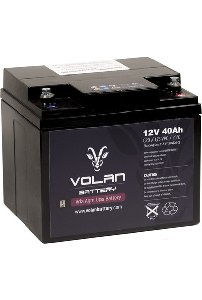 Volan Battery 12 Volt 40 Ah (Amper) Kuru Akü