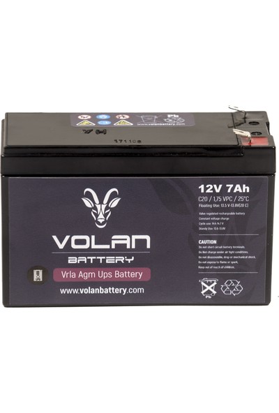 Volan Battery 12 Volt 7 Ah (Amper) Kuru Akü