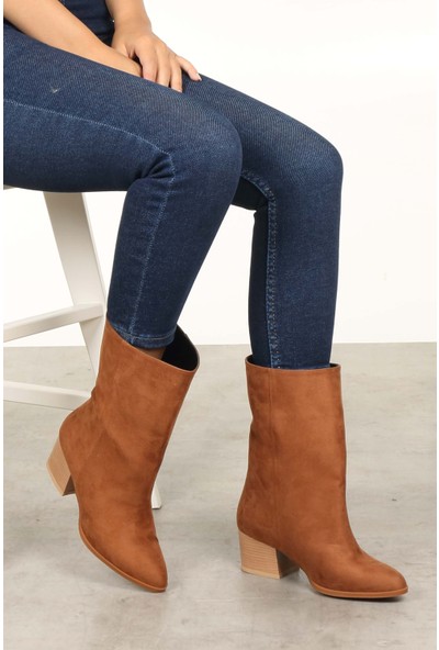 Mio Gusto Dakota Taba Süet Yarım Çizme