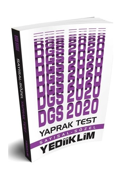 Yediiklim 2020 Dgs Sayısal-Sözel Yaprak Test