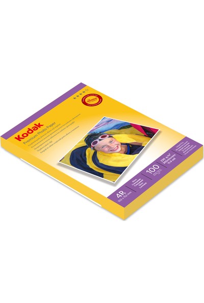 Kodak Premium Glossy,Parlak 10x15 230Gr/m² Fotoğraf Kağıdı 100 Yaprak Kodak Premium Glossy,Parlak 10x15 230Gr/m² Fotoğraf Kağıdı 100 Yaprak