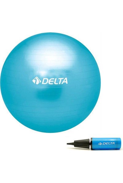 Delta 55 cm Turkuaz Deluxe Pilates Topu Ve Çift Yönlü Pompa Seti Delta 55 cm Turkuaz Deluxe Pilates Topu Ve Çift Yönlü Pompa Seti