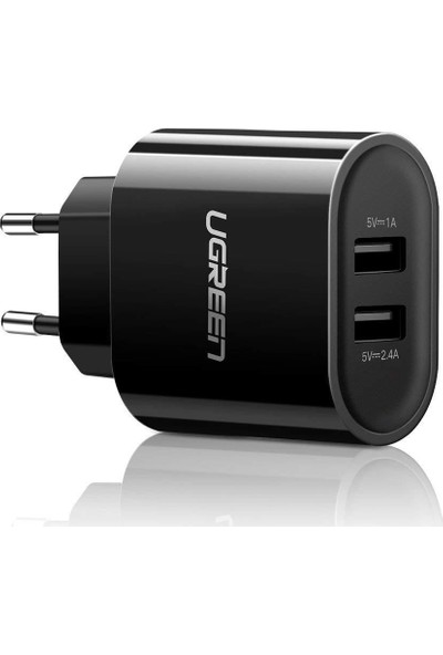 Ugreen Çift USB Çıkışlı Akıllı Şarj Cihazı Siyah