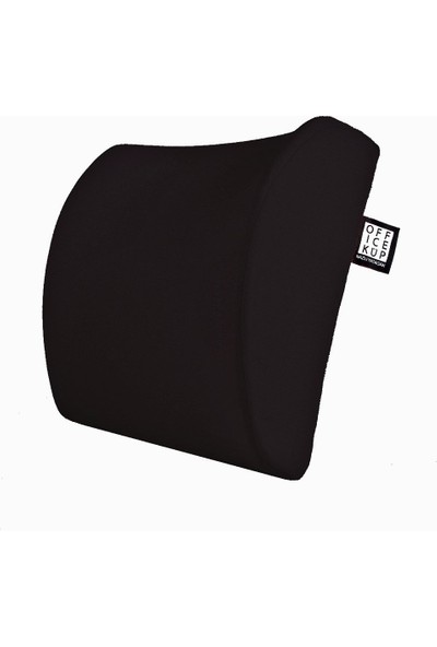 Office Küp Bel Yastığı Ofis Koltuk Minderi Siyah