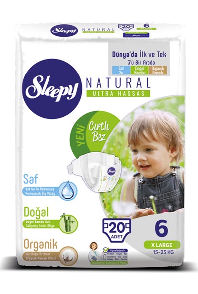 Sleepy Sensitive Bebek Bezi 6 Beden XL Jumbo Paket 20 Adet Sleepy Sensitive Bebek Bezi 6 Beden XL Jumbo Paket 20 Adet