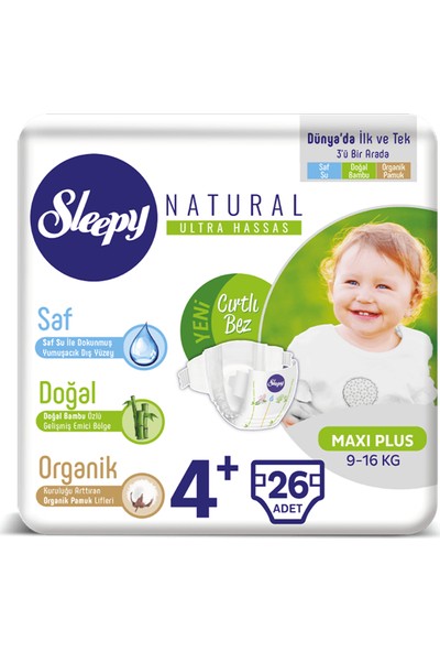 Sleepy Sensitive Bebek Bezi 4+ Beden Maxi Plus Jumbo Paket (26 Adet) Sleepy Sensitive Bebek Bezi 4+ Beden Maxi Plus Jumbo Paket (26 Adet)