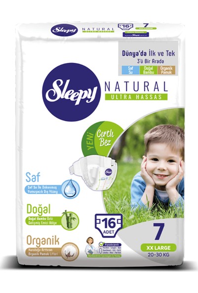 Sleepy Sensitive Bebek Bezi 7 Beden XXL Jumbo Paket 16 Adet Sleepy Sensitive Bebek Bezi 7 Beden XXL Jumbo Paket 16 Adet