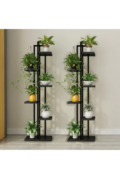 Boss Group Çiçeklik 6 Bölmeli Raf Metal Çerçeveli