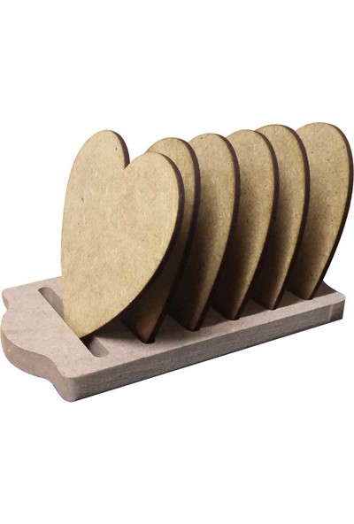 Okutan Hobi Kalpli Bardak Altı Set Ahşap Obje KOD:B12 Okutan Hobi Kalpli Bardak Altı Set Ahşap Obje KOD:B12