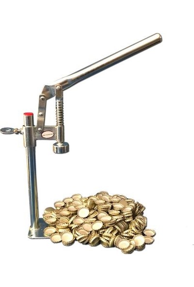 Şişe Kapatma Aleti - Gri Renk (200 Kapak Hediye )