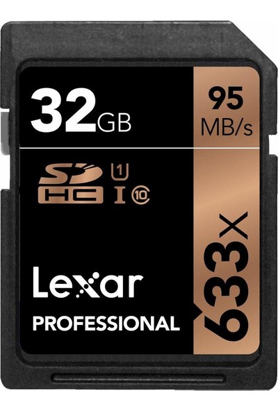 Lexar 633x Professional 32GB 95MB/s SDHC UHS-1 Class 10 U1 Hafıza Kartı LSD32GCB1EU633 Lexar 633x Professional 32GB 95MB/s SDHC UHS-1 Class 10 U1 Hafıza Kartı LSD32GCB1EU633