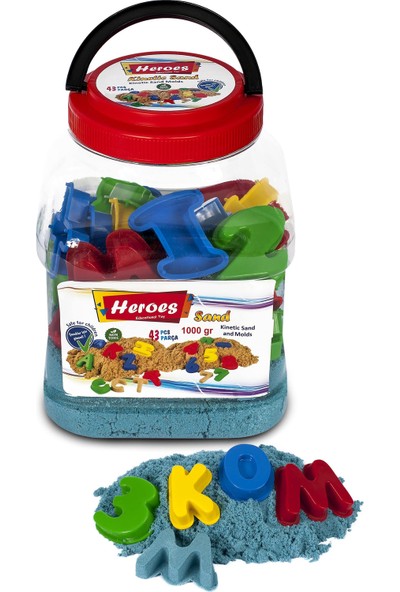 Heroes mavi Kinetik Kum Pet Kutulu Harf ve Rakam Kalıp 1000 gr Heroes mavi Kinetik Kum Pet Kutulu Harf ve Rakam Kalıp 1000 gr