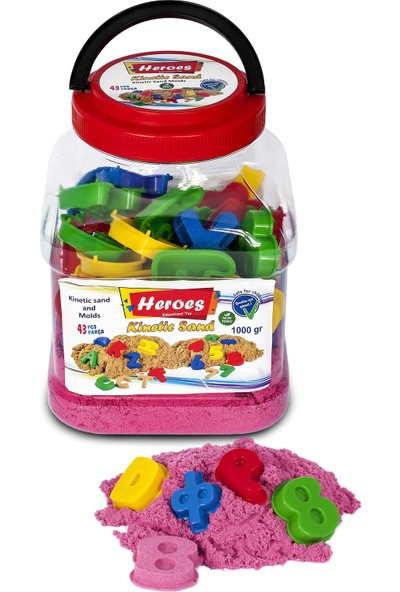 Heroes Mor Kinetik Kum Pet Kutulu Harf ve Rakam Kalıp 1000 gr Heroes Mor Kinetik Kum Pet Kutulu Harf ve Rakam Kalıp 1000 gr