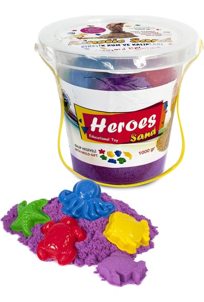 Heroes Kovalı Mor Kinetik Kum+Kalıp 1000 gr