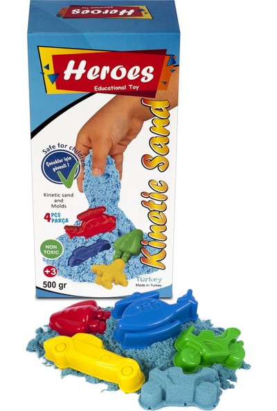 Heroes Mavi Kinetik Kum+Kalıp 500 gr Heroes Mavi Kinetik Kum+Kalıp 500 gr