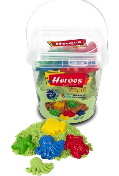 Heroes Yeşil Kovalı Kinetik Kum+Kalıp 500 gr