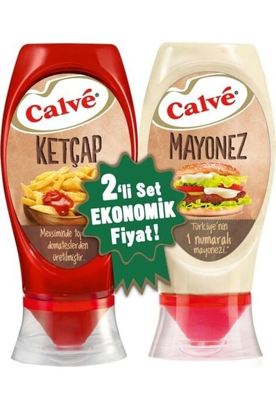 Calve Ketçap Mayonez 2 Li Set 400+350 gr Calve Ketçap Mayonez 2 Li Set 400+350 gr