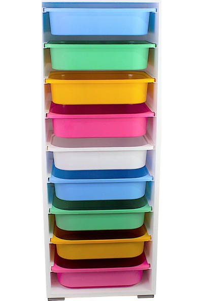 Pratico Renkli Çok Amaçlı 9 Sepetli Mutfak Banyo Kiler Dolabı