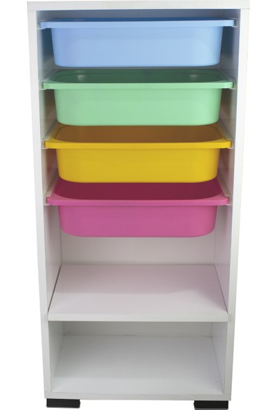 Pratico Renkli Çok Amaçlı 4 Sepetli Mutfak Banyo Kiler Dolabı