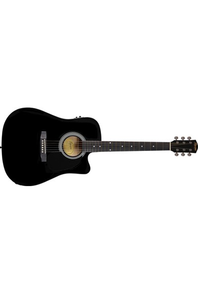Fender SA-105CE Dreadnought Cutaway Stained Hardwood Klavye Black Fender SA-105CE Dreadnought Cutaway Stained Hardwood Klavye Black