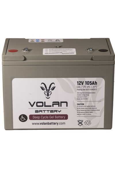 Volan Battery 12 Volt 105 Ah (Amper) Engelli Aracı Aküsü (Ücretsiz Kargo) Volan Battery 12 Volt 105 Ah (Amper) Engelli Aracı Aküsü (Ücretsiz Kargo)