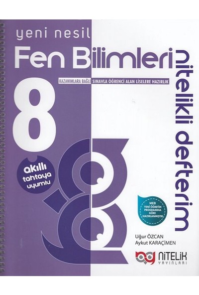 Nitelik Yayınları 8. Sınıf Yeni Nesil Defter Fen Bilimleri
