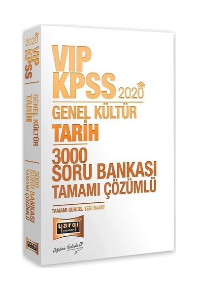 Yargı Yayınevi 2020 KPSS VIP Tarih Tamamı Çözümlü 3000 Soru Bankası