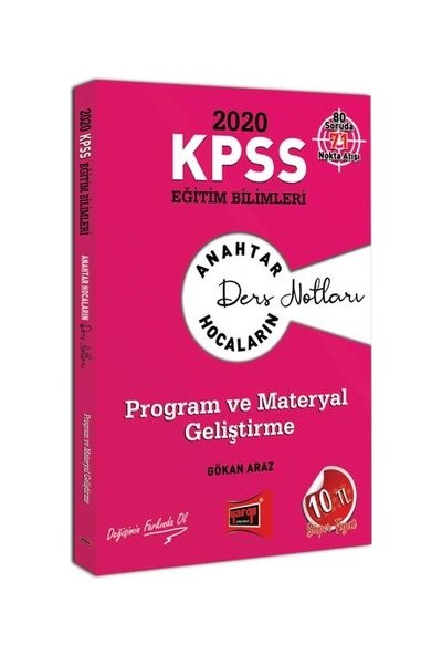 Yargı Yayınevi 2020 KPSS Eğitim Bilimleri Program Ve Materyal Geliştirme Ders Notları