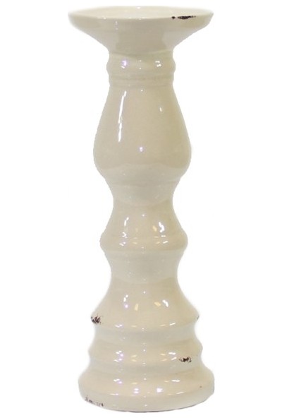 Dekorsende Dekoratif Şamdan Eskitme Beyaz