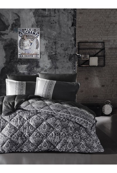 Clasy Saten Çift Kişilik Uyku Seti Nobel Siyah