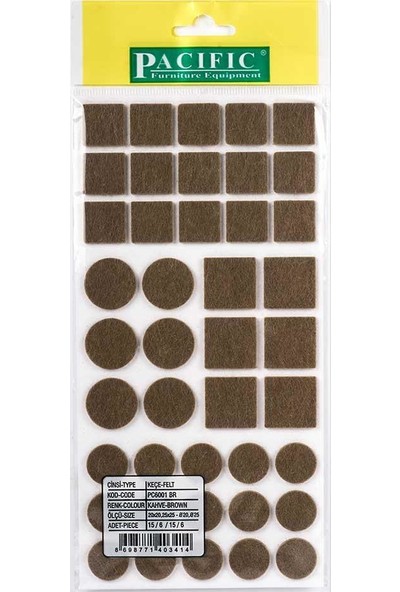 Pacific Yapışkanlı Keçe Karışık Ebatlı Pacific Yapışkanlı Keçe Karışık Ebatlı