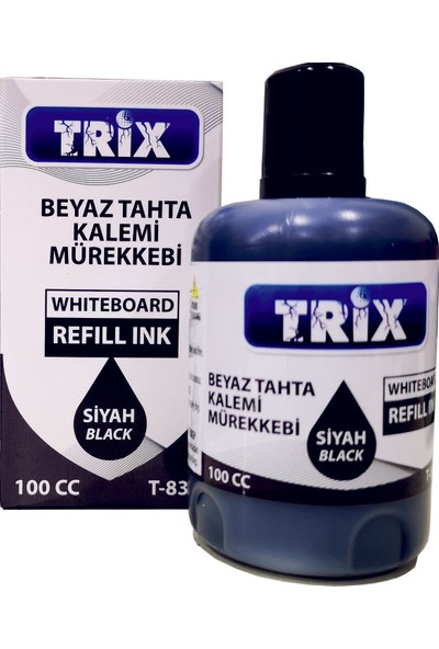 Trix Beyaz Tahta Kalemi Mürekkebi 100 ml Siyah Trix Beyaz Tahta Kalemi Mürekkebi 100 ml Siyah