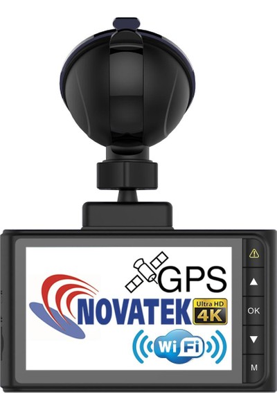 Novatek NT603GW GPS Wifi 256GB Kart Destekli 4K Ultra HD Manyetik Vantuzlu Akıllı Araç Kamerası Novatek NT603GW GPS Wifi 256GB Kart Destekli 4K Ultra HD Manyetik Vantuzlu Akıllı Araç Kamerası