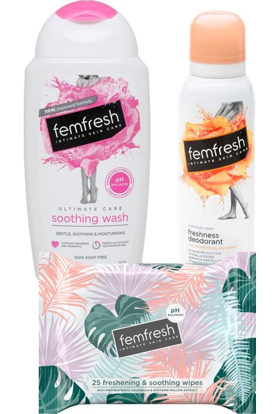 Femfresh Genital Bölge 3'Lü Temizlik Ve Bakım İntim Seti Femfresh Genital Bölge 3'Lü Temizlik Ve Bakım İntim Seti